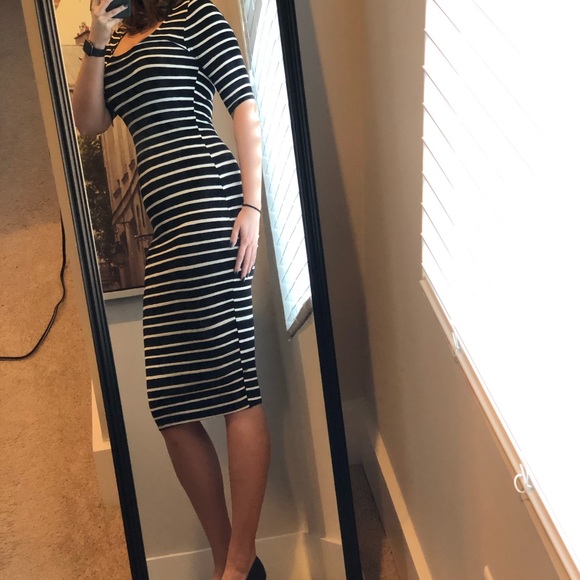 Bar III | Dresses | Bar Iii Black And White Striped Dress | Poshmark